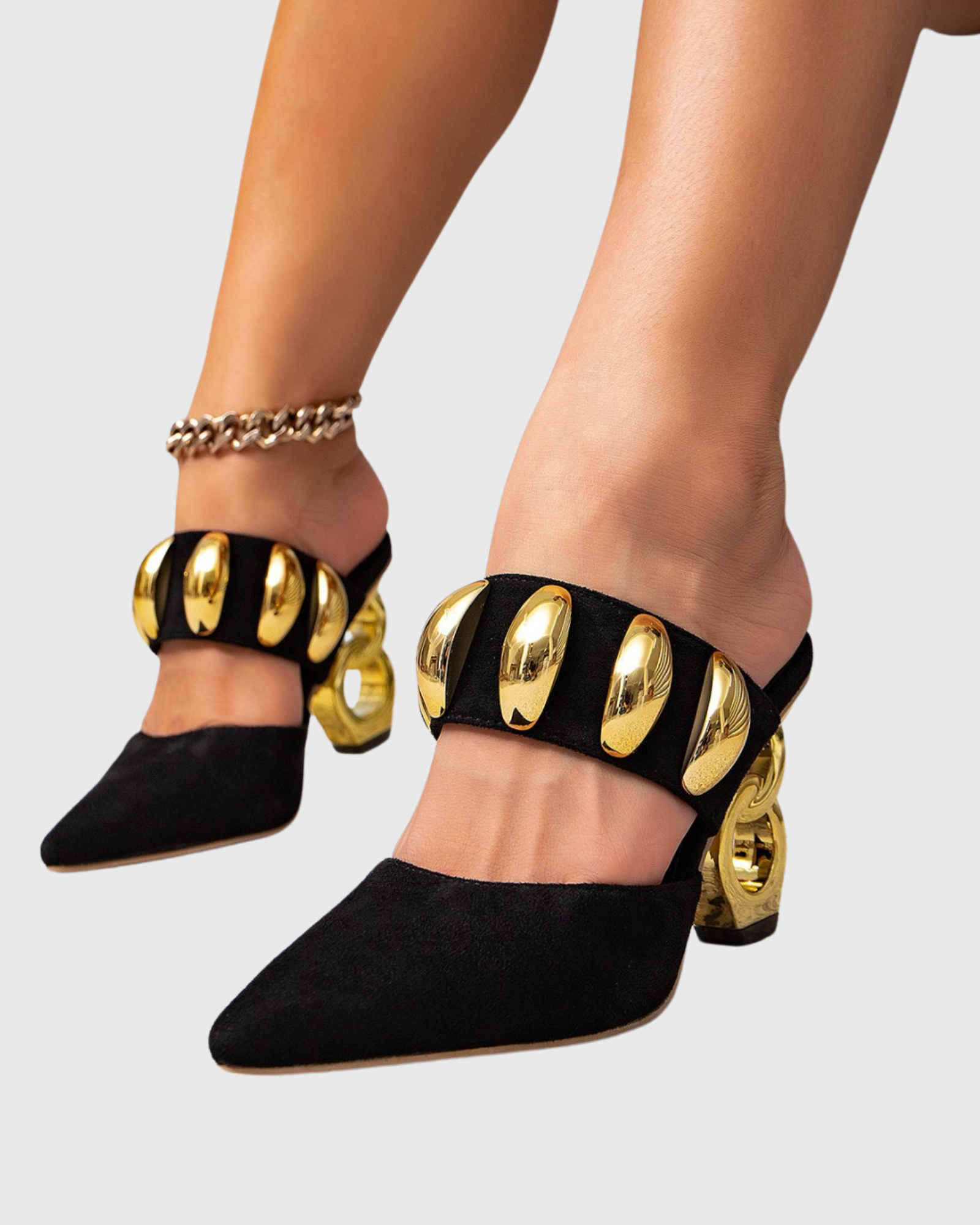 Aria Hardware Strap Chain Mules – Sienna Rossi