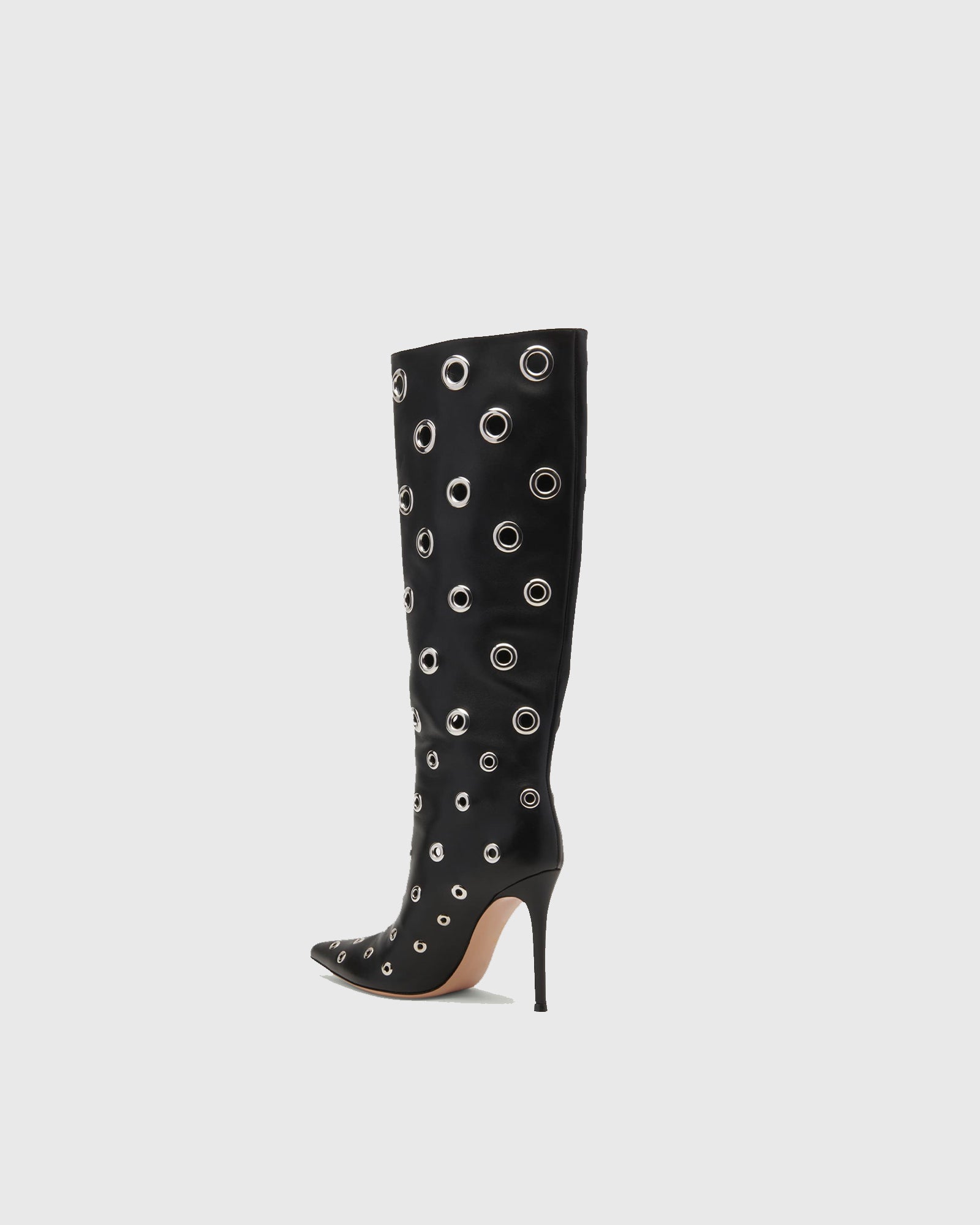 Brunilda Rivet Cutout Leather Knee High Boots In Black – Sienna Rossi