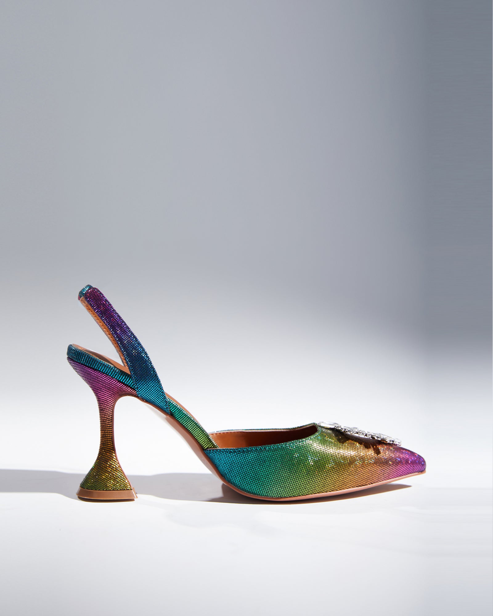 Desideria Rhinestone Slingback Flared Heels In Multicolor – Sienna Rossi