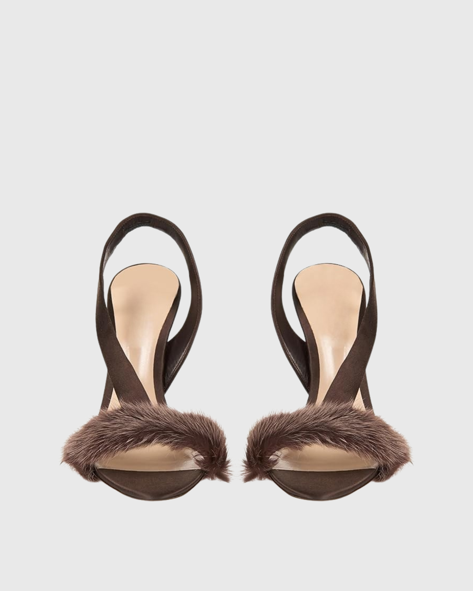 Devin Faux Fur Slingback Sandals In Brown – Sienna Rossi