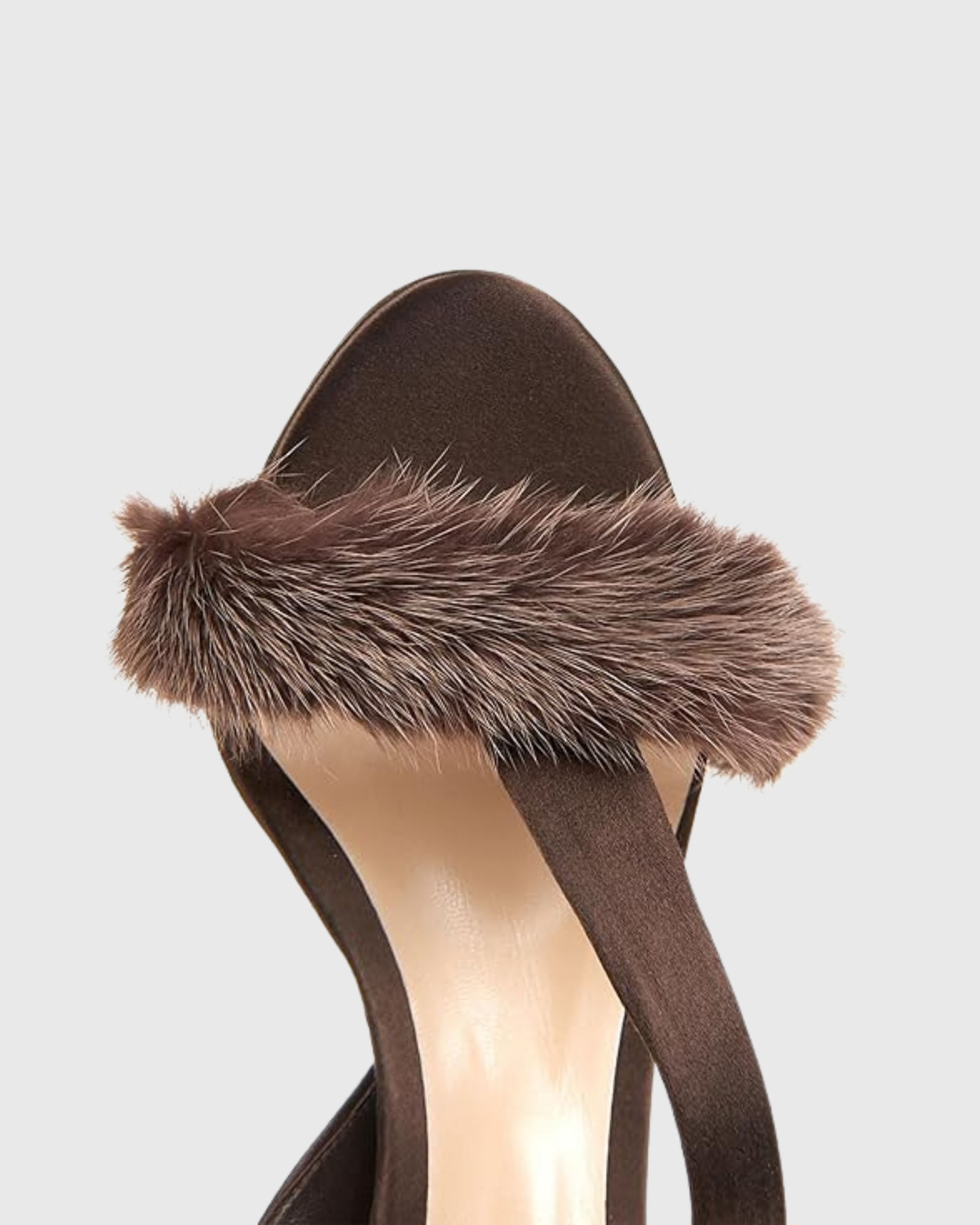 Devin Faux Fur Slingback Sandals In Brown – Sienna Rossi