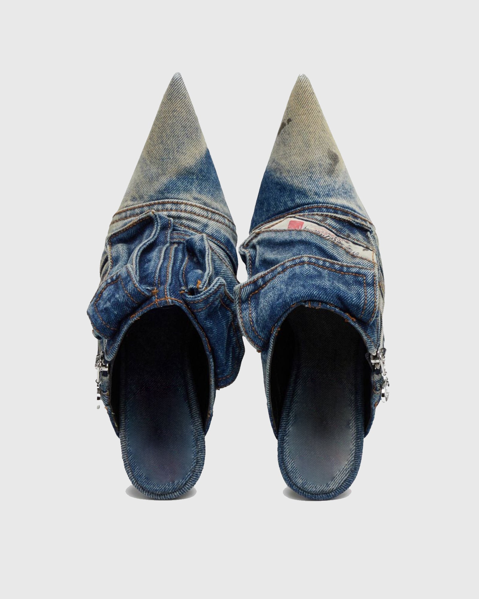 Diletta Pocket Denim Cowboy Mules In Blue – Sienna Rossi