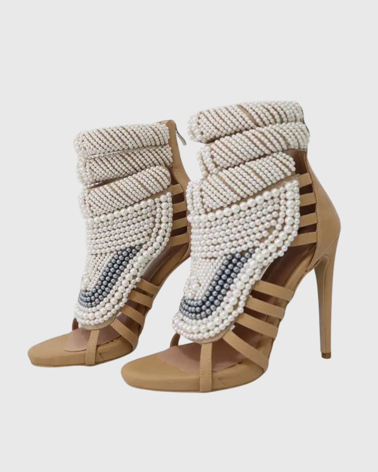 Edith Pearl Embellished Strap Sandals In Mocha – Sienna Rossi