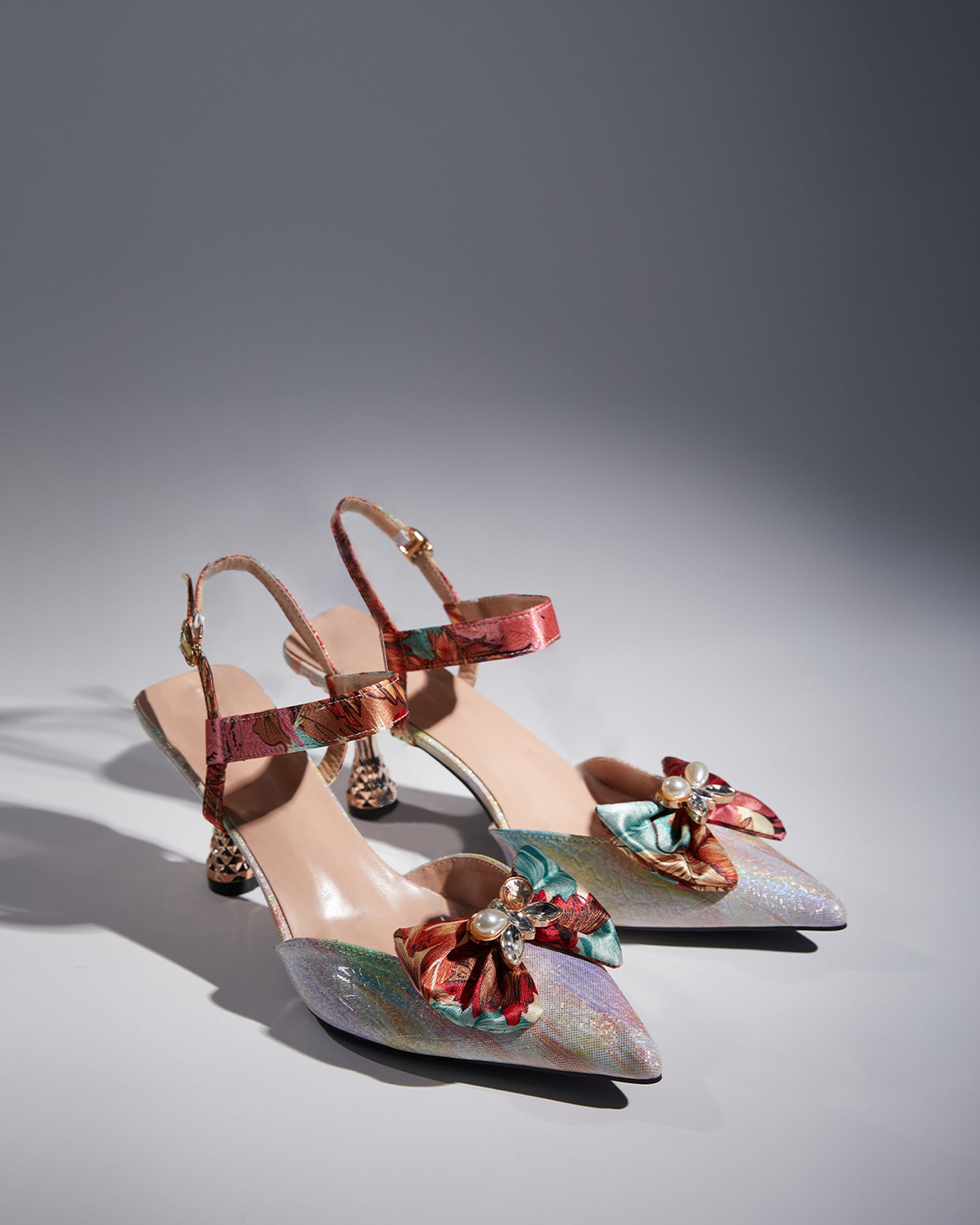 Elena Bow Flared Heel Slingback Pumps – Sienna Rossi