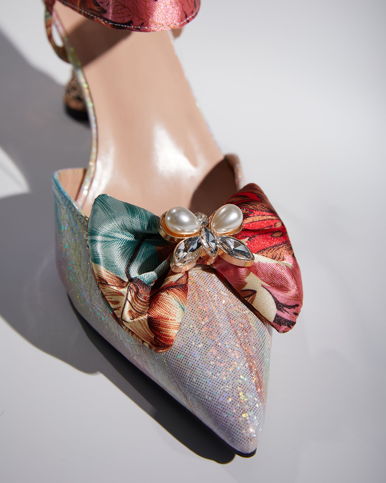 Elena Bow Flared Heel Slingback Pumps – Sienna Rossi