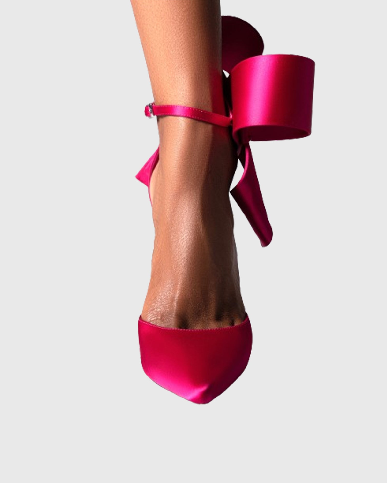 Fioralba Bow Satin Strap Pumps In Hot Pink – Sienna Rossi