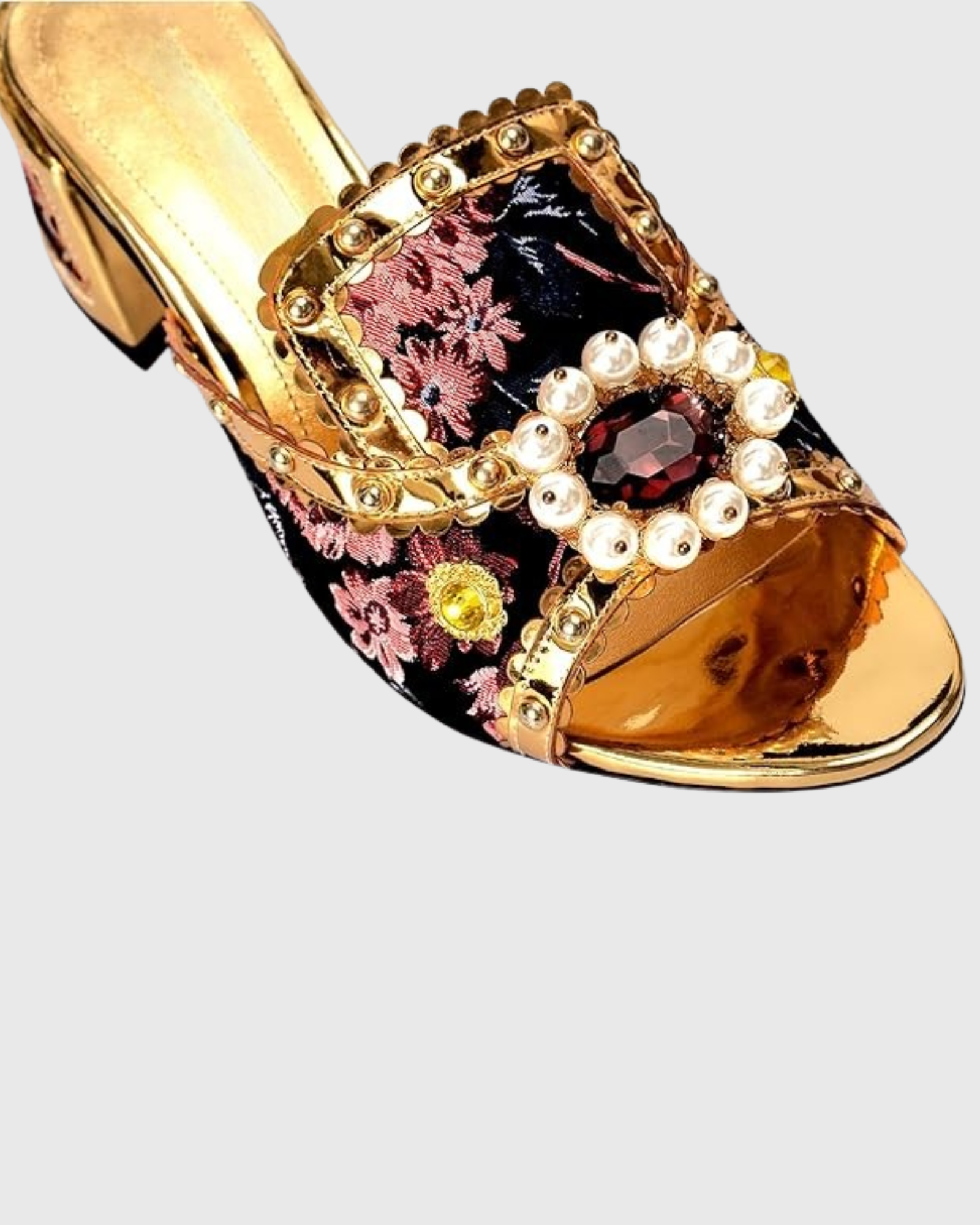 Jewel Vintage Embellished Slippers In Black – Sienna Rossi