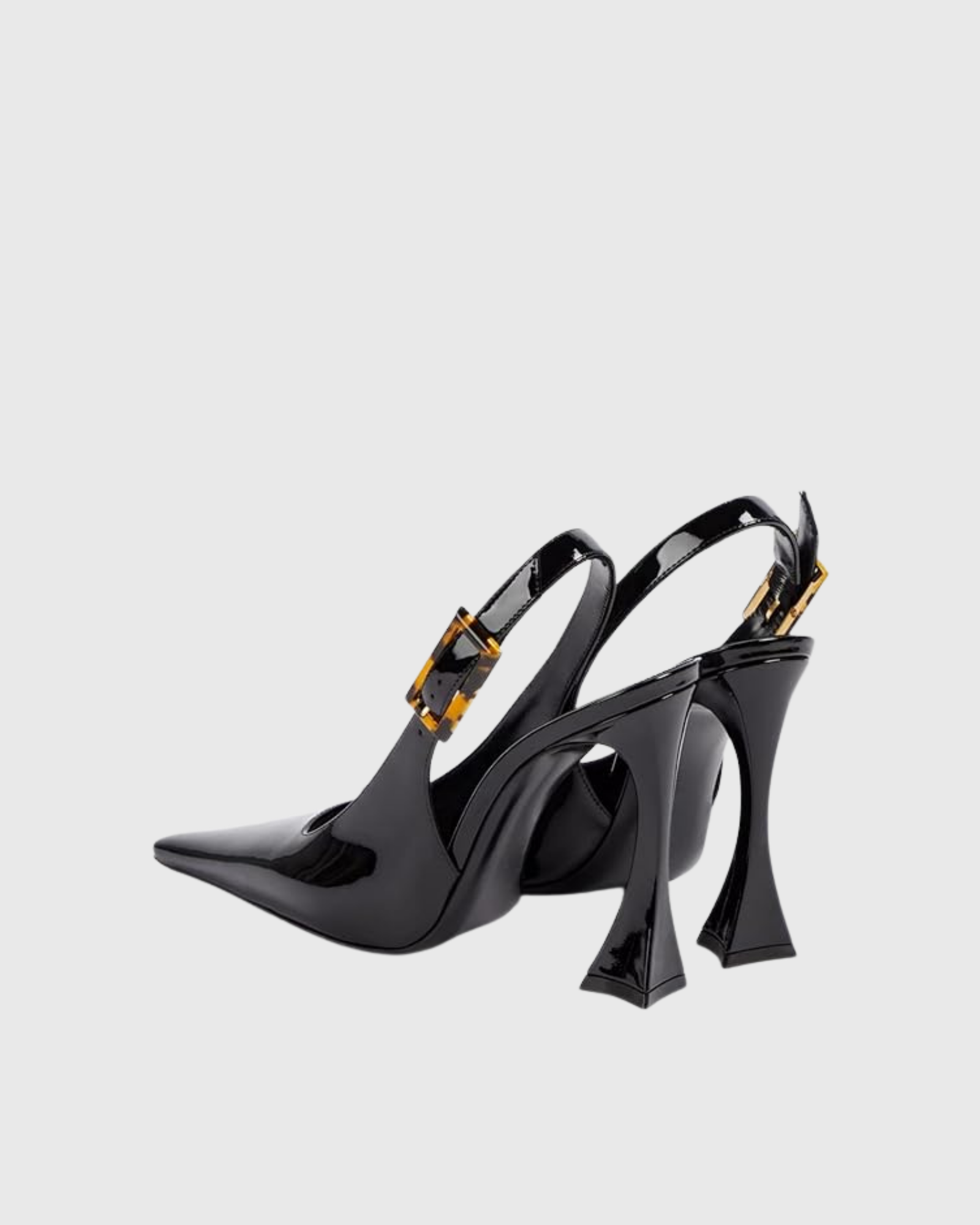 Sagan Leopard Buckle Slingback Flared Heels In Black – Sienna Rossi