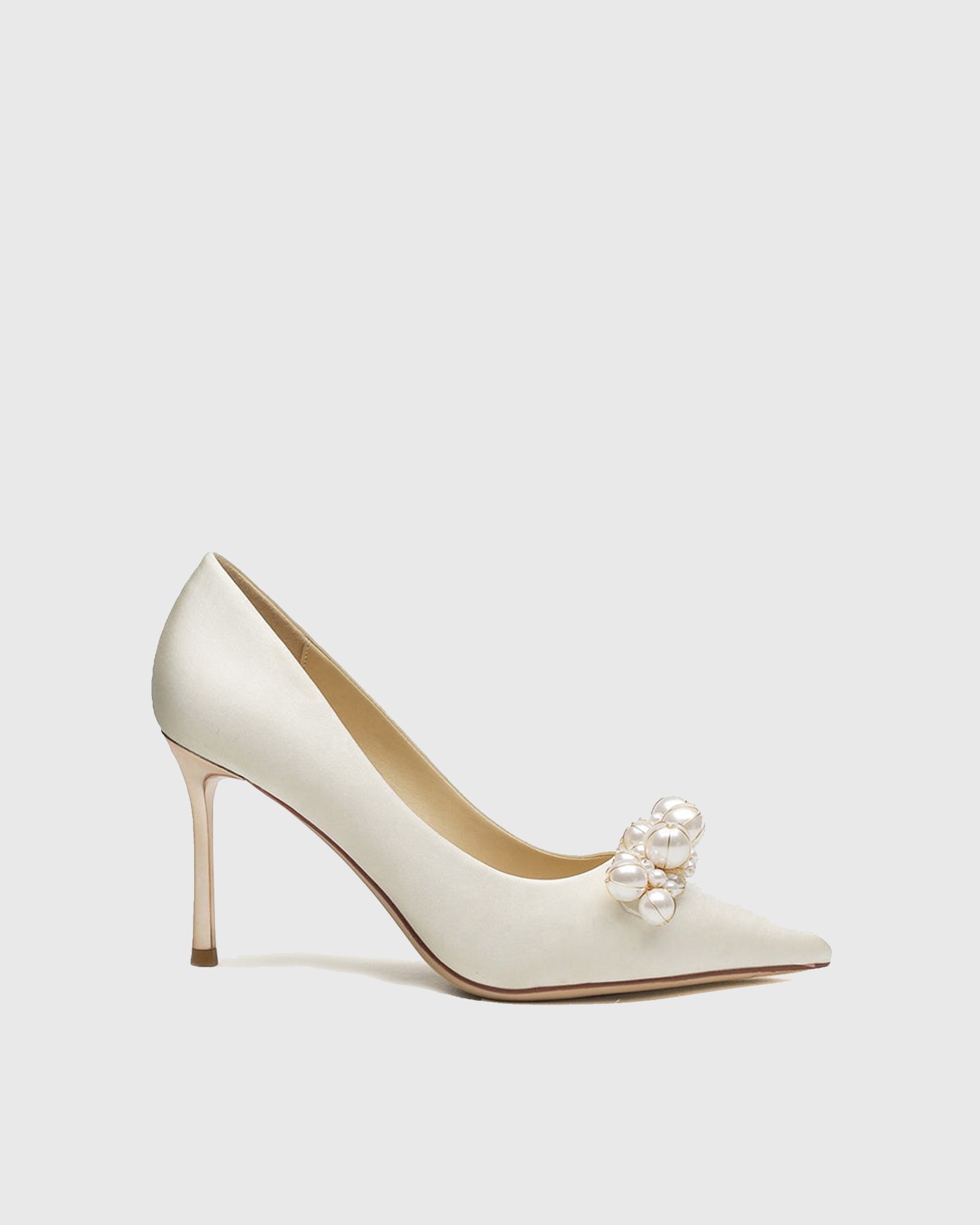 Sala Pearl Satin Pumps In White – Sienna Rossi