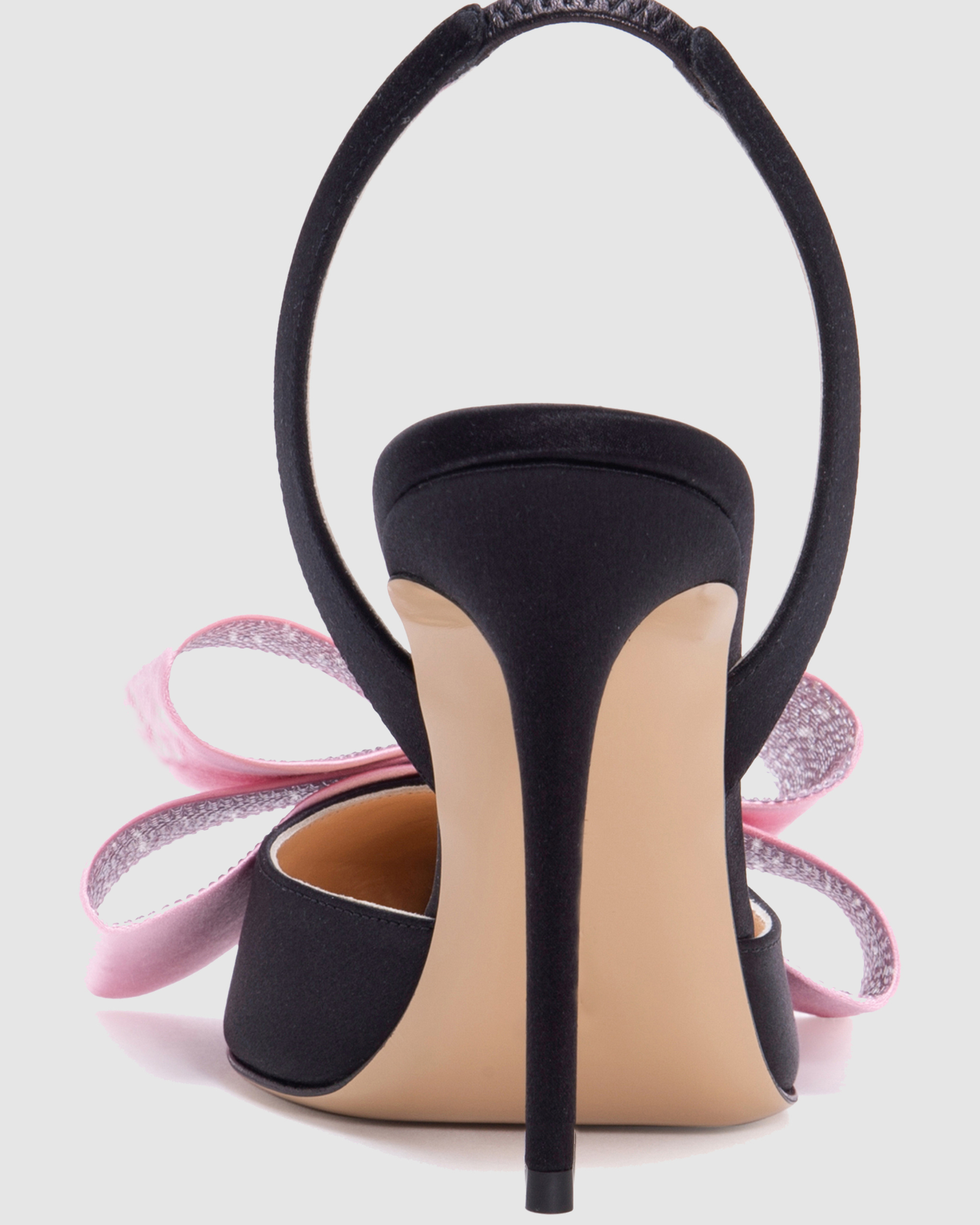 Siena Bow Embellished Satin Slingback Pumps In Black – Sienna Rossi