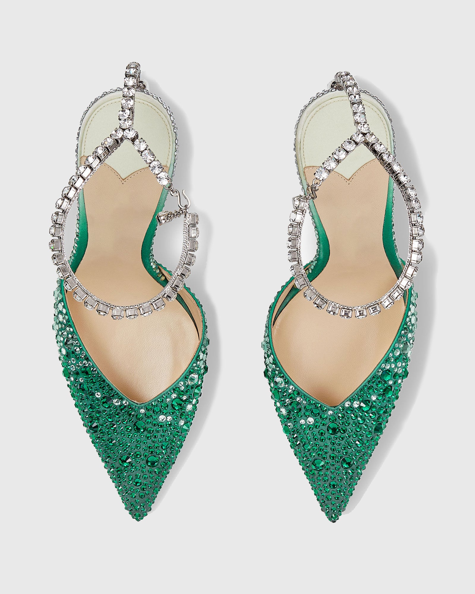 Silva Rhinestone Embellished Pumps In Dark Green – Sienna Rossi